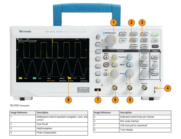 TBS1000C Digital Storage Oscilloscopes - Tektronix | Mouser